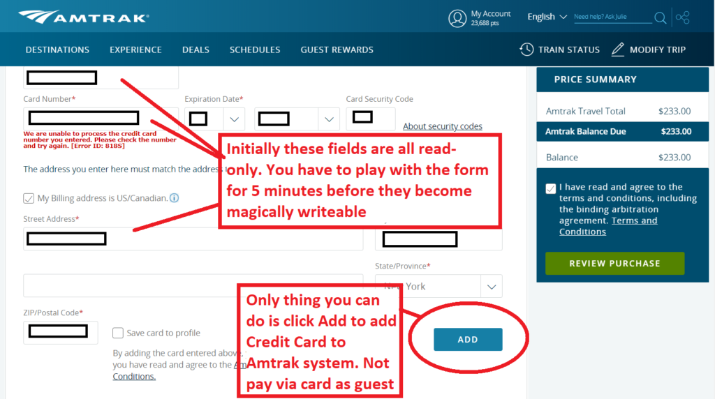 Issues with New Amtrak Reservation System - The Ignorant Traveler